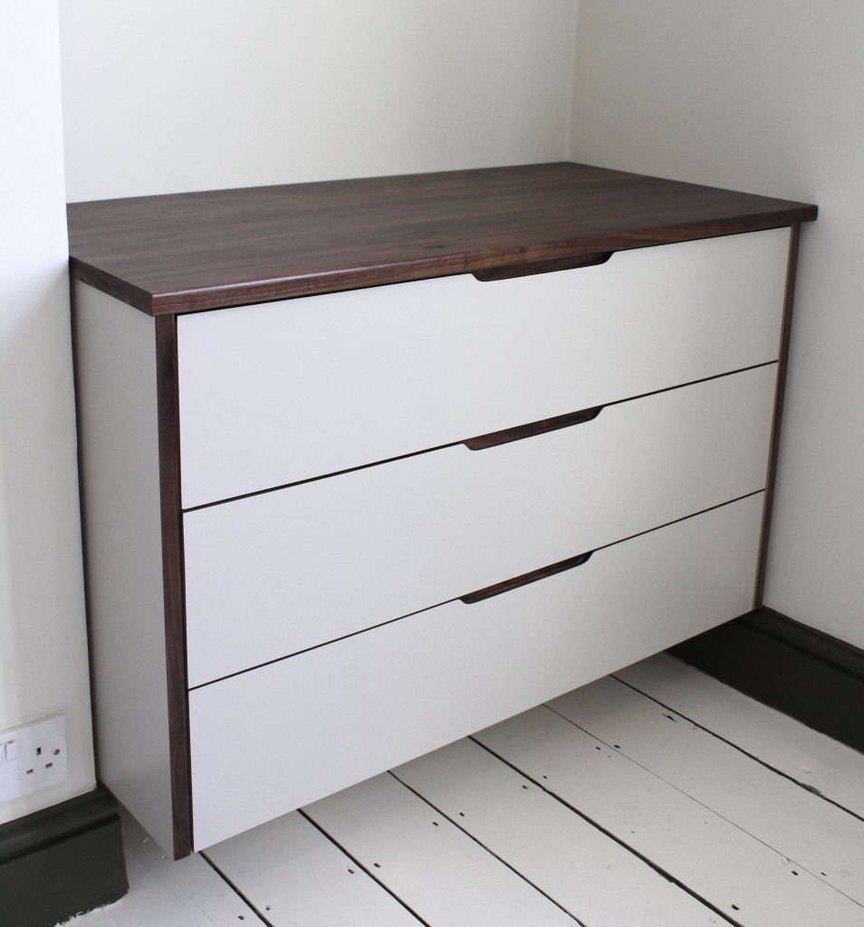 Wall Hung Walnut Drawer Unit – Richard Wood Furniture